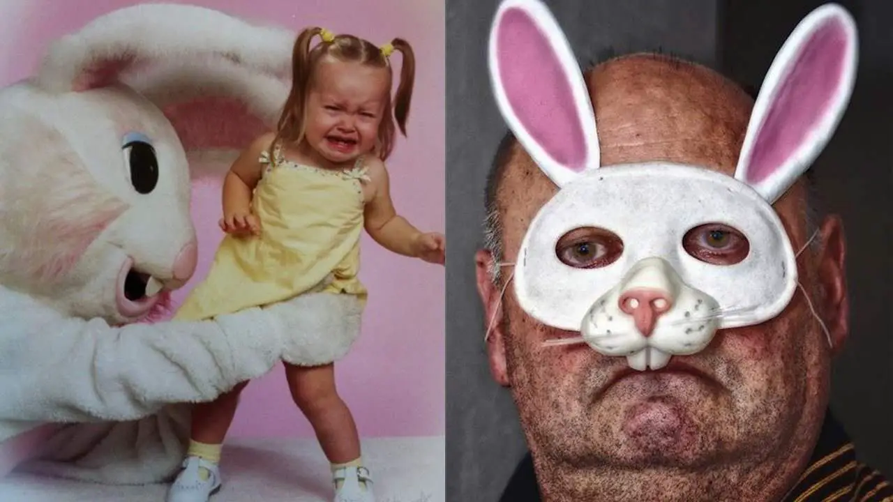 Evil Easter Bunnies in Terrifying Family Photos - Wicked Horror